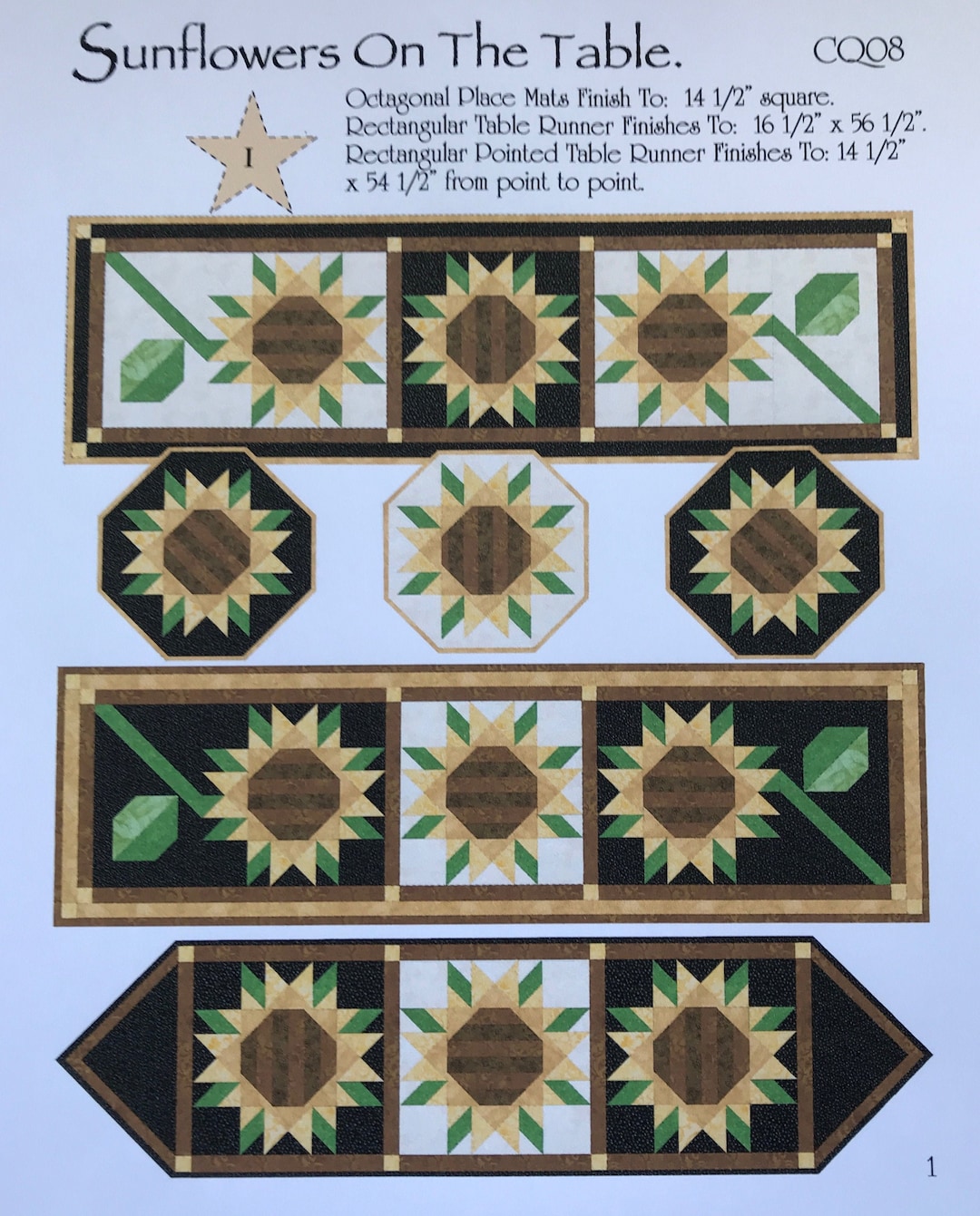 Sunflowers on the Table, Instant PDF Download, Pieced Quilt Pattern - Etsy