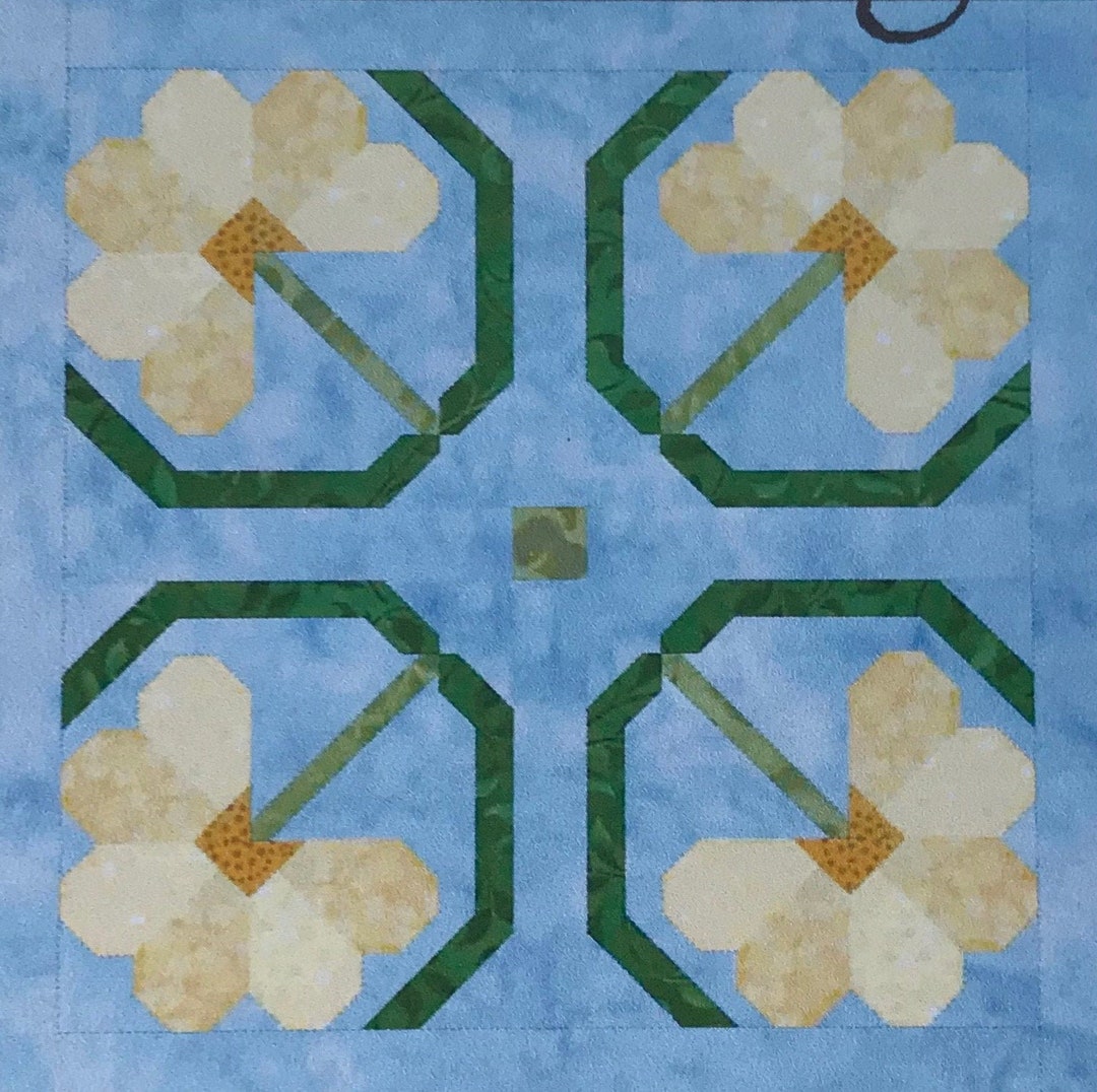 Those Blooming Buds, Block 6, Instant PDF Download, Pieced Block ...