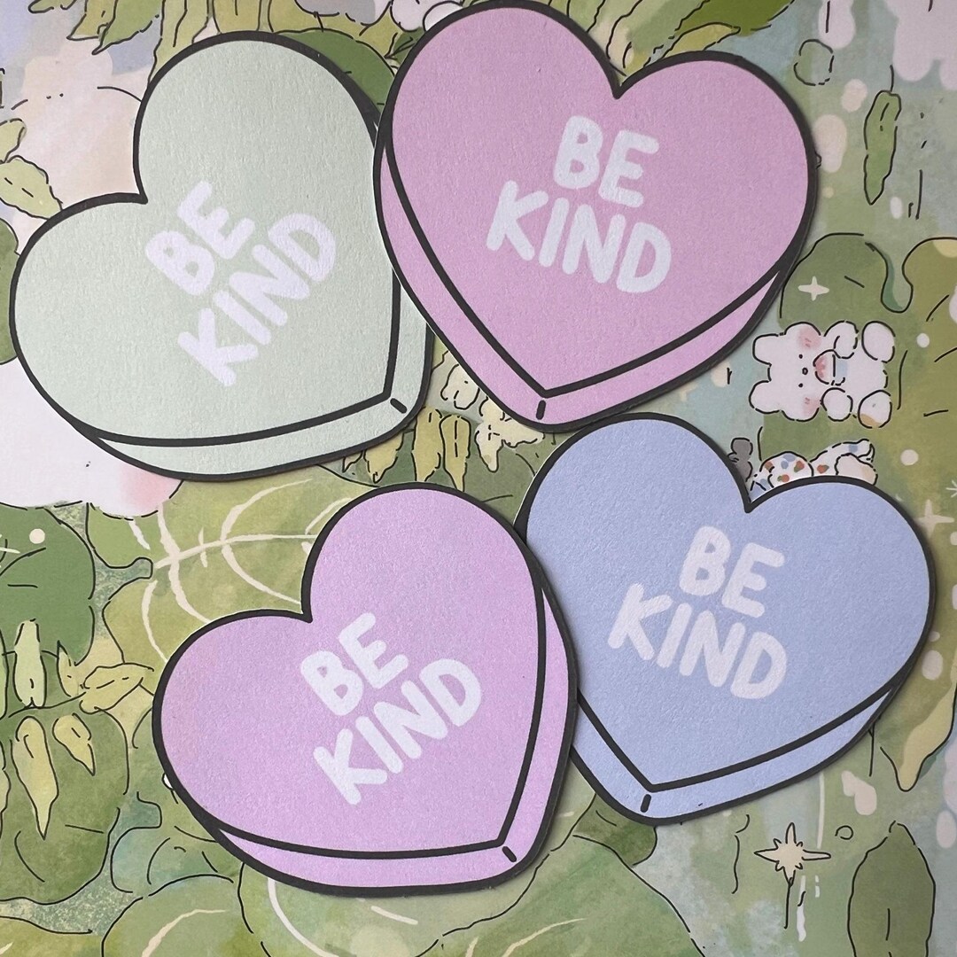 Y2K Be Kind Self Love Candy Heart Sticker | Cute Mental Health & Love ...
