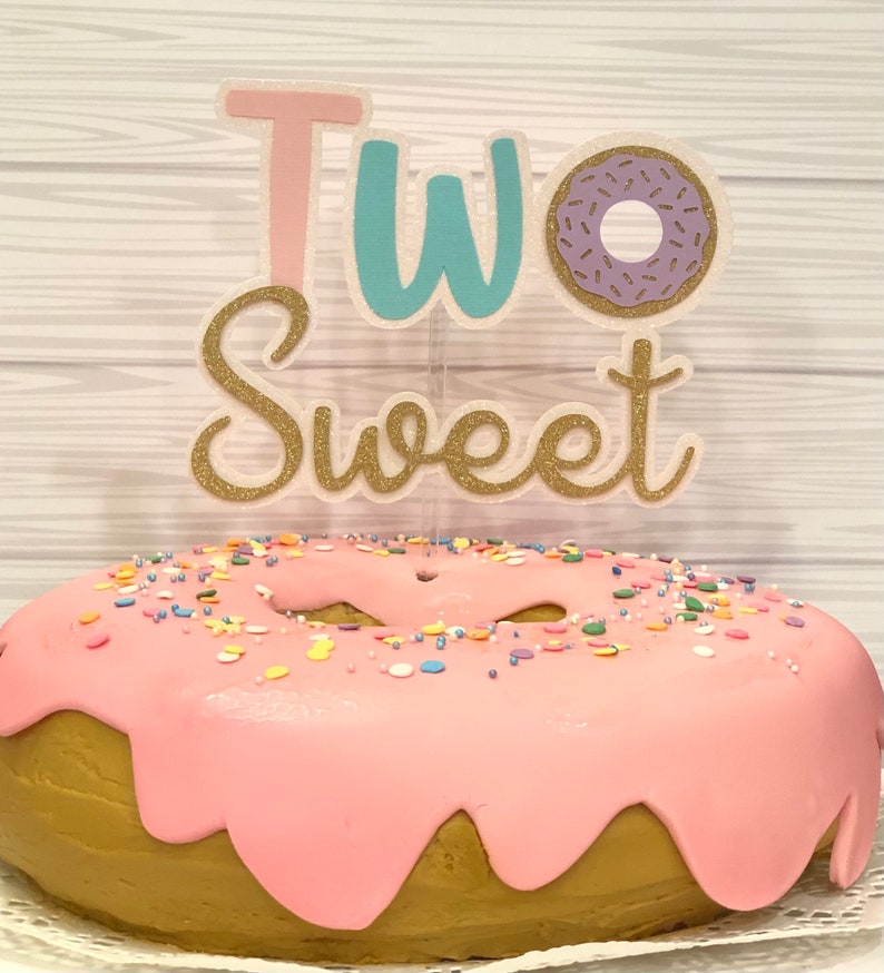Two Sweet Donut Cake Topper, Donut Birthday, Donut Party, Donut ...