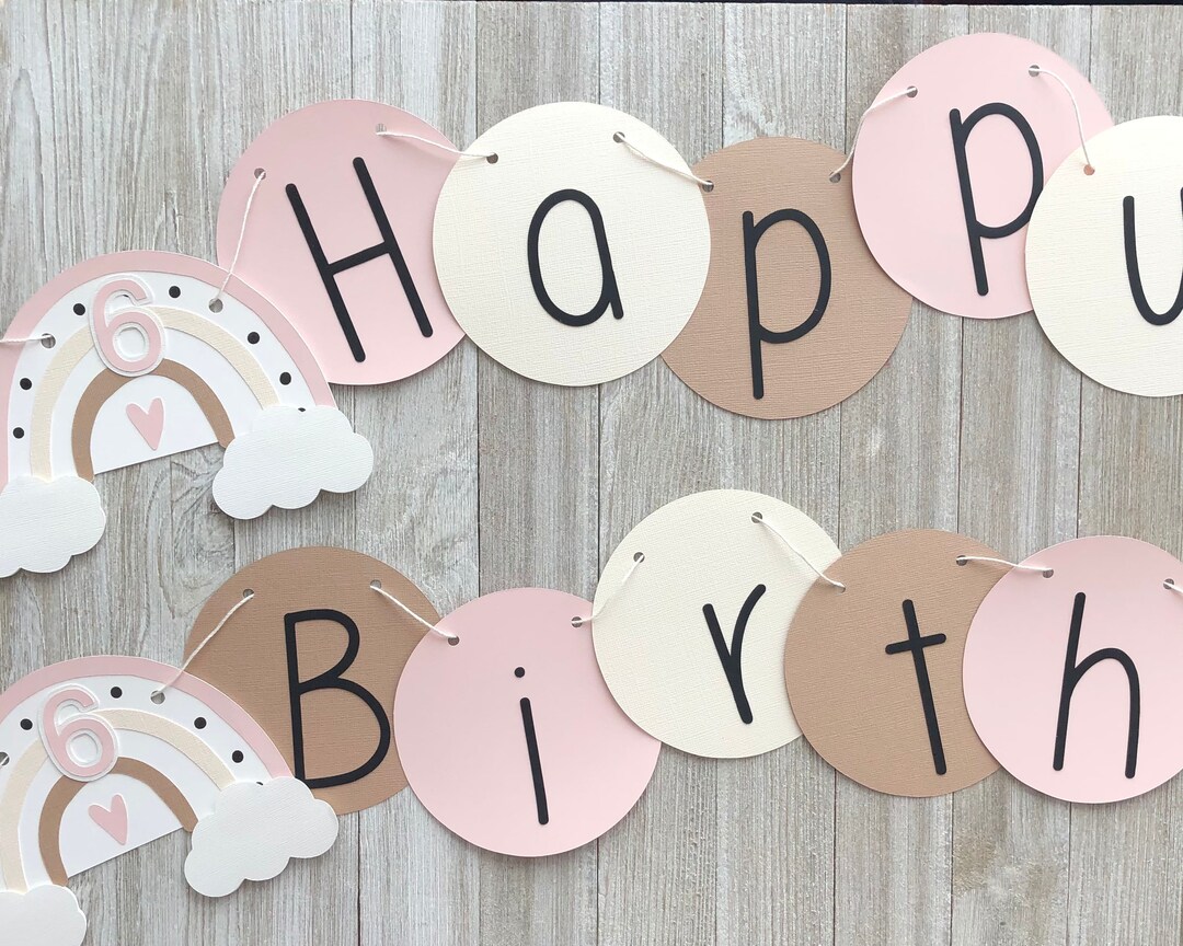 Boho Rainbow Pink Banner, Rainbow Party, Rainbow Decorations, Boho ...