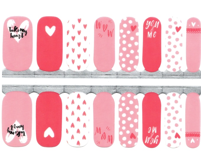 Take My Heart Pink and White Polka Dot You and Me Engagement Valentine ...