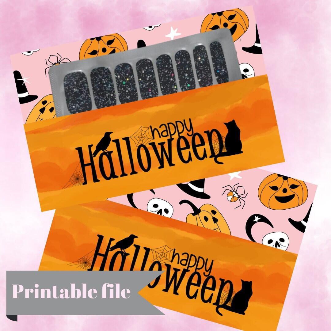 DIY Printable Gift Envelope Nail Wraps Envelope Halloween Party Favor ...