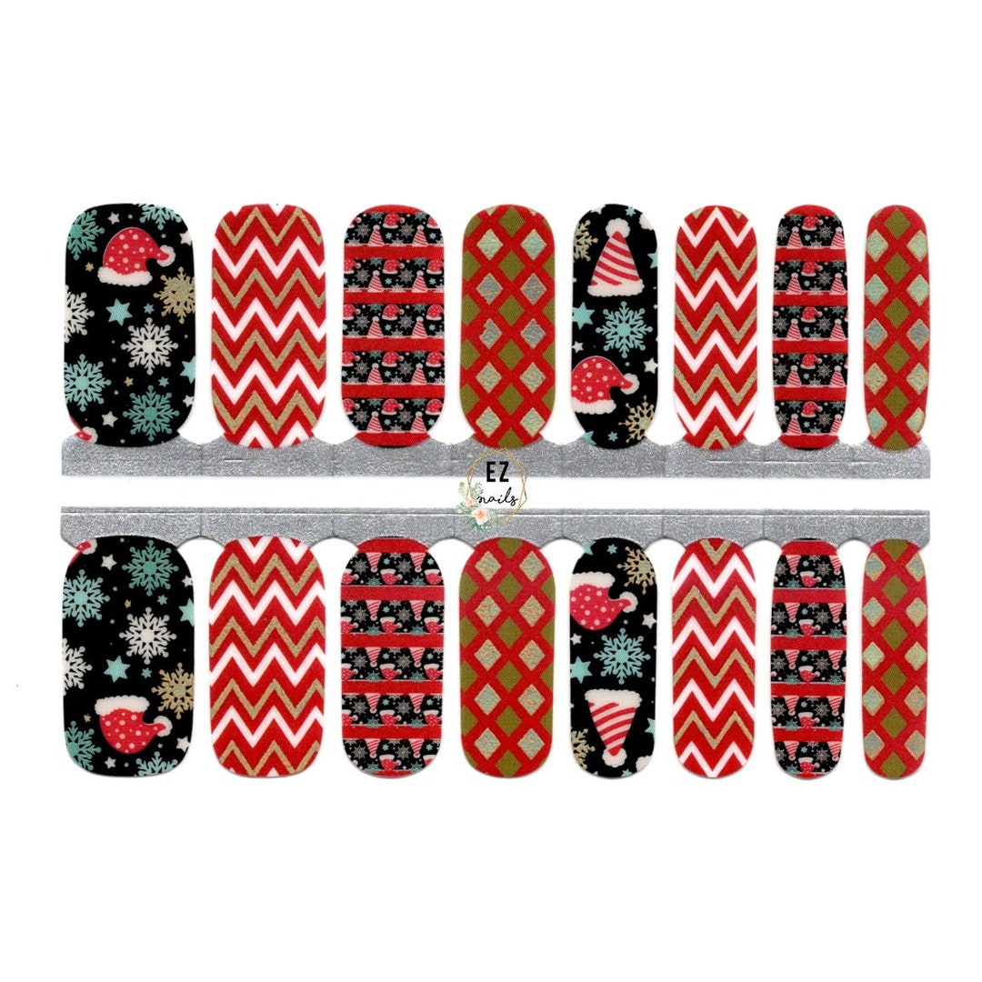 Winter Nail Wraps Christmas Nail Stickers Nail Decals Nail Strips ...