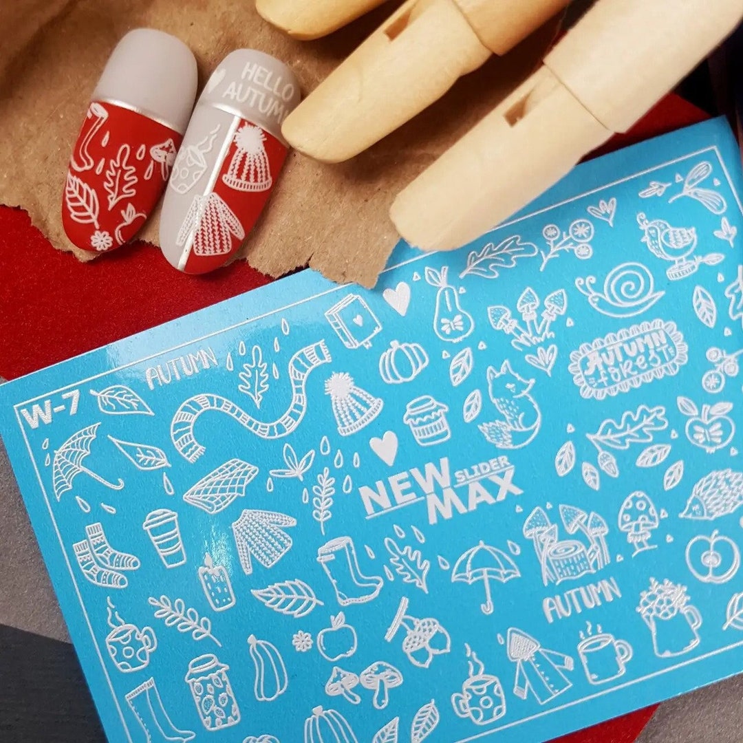 Waterslide Decals Water Transfer Fall Nail Art Sliders Nail Tattoo ...