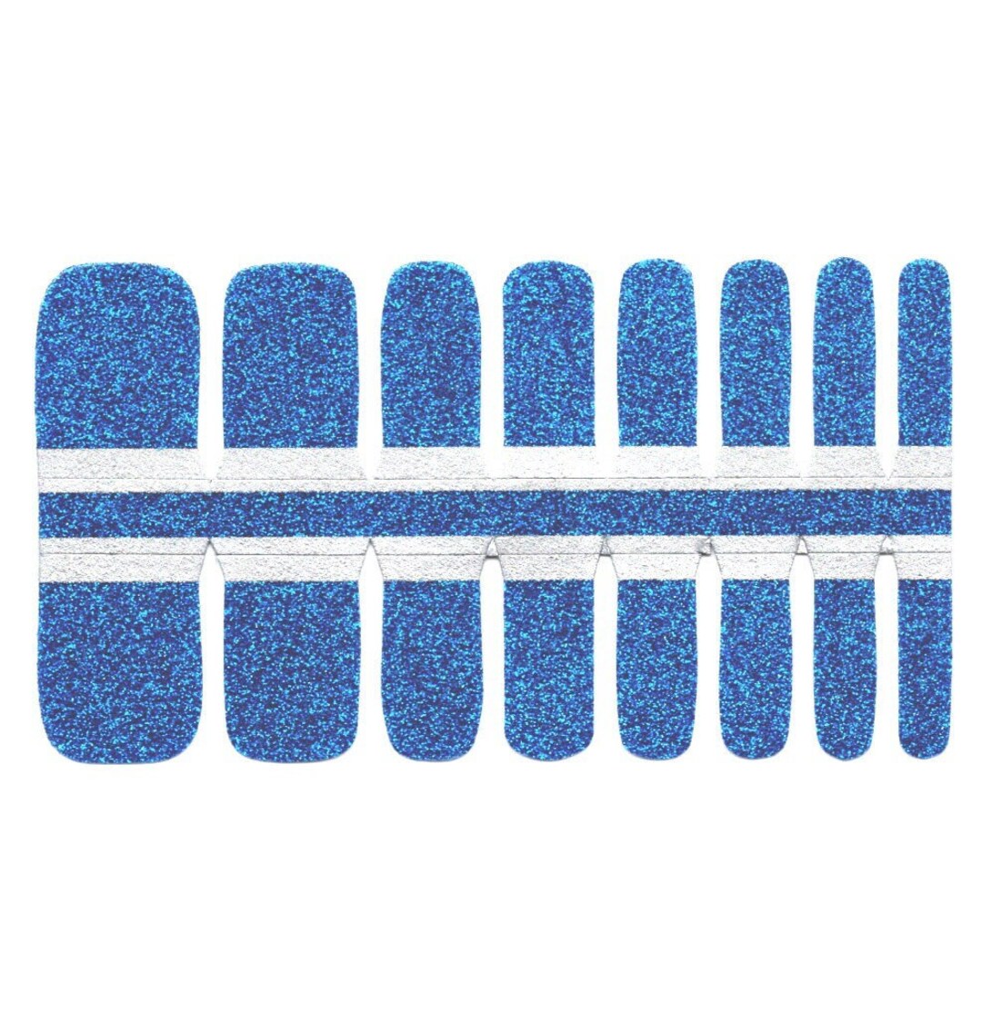 Toe Nails/kids Nail Wraps Blue Glitter Solid Color Toe Nail Wraps, Nail ...