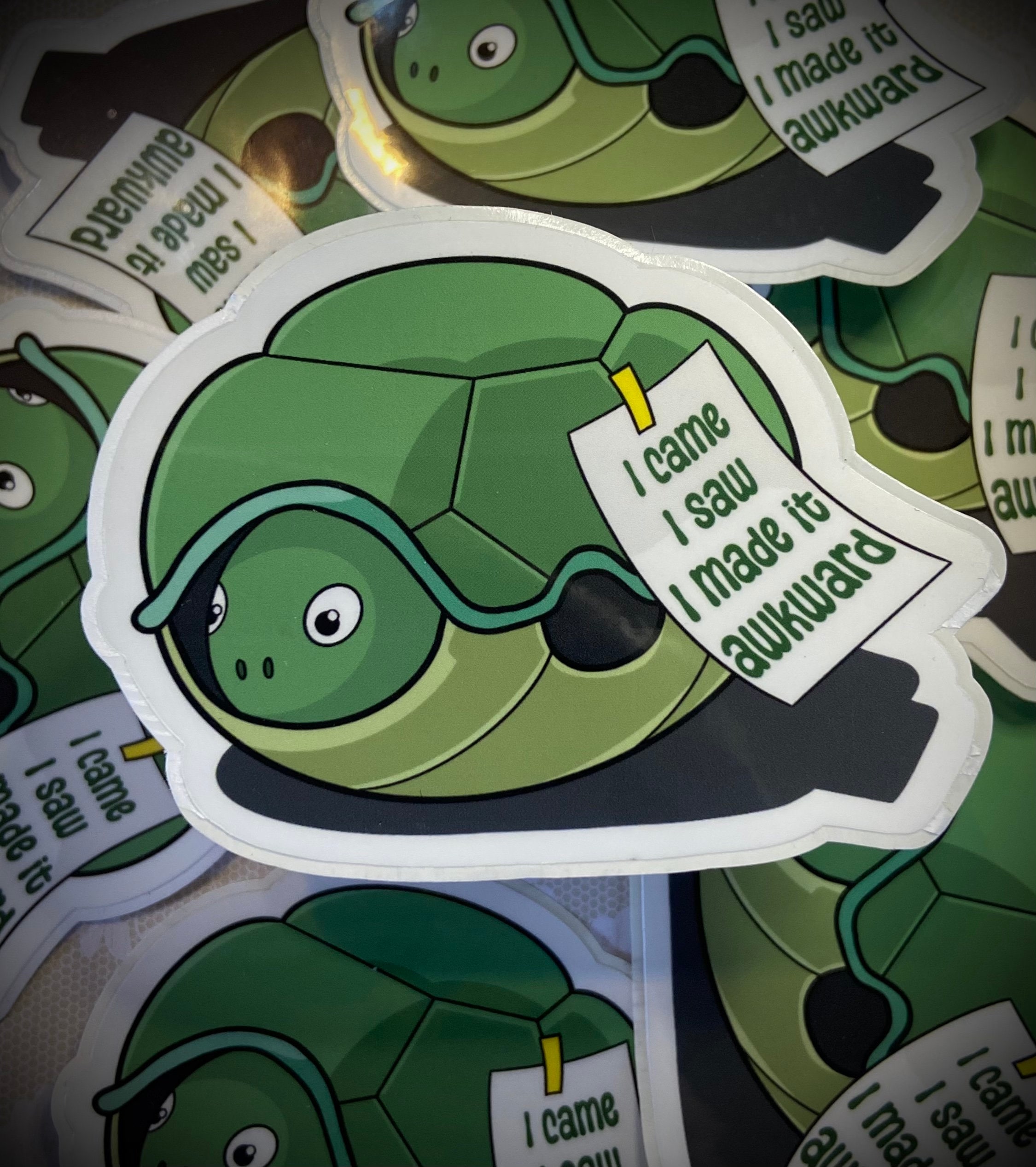 Awkward Turtle I Came I Saw I Made It Awkward Cute Turtle Sticker ...