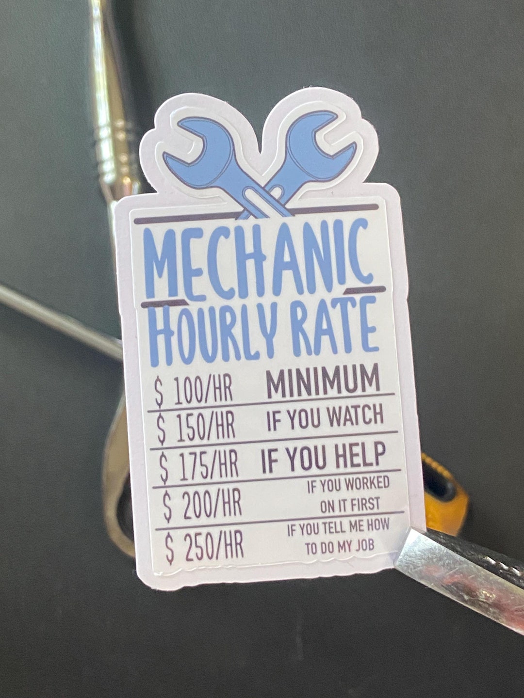 Mechanic Hourly Rate Sticker Mechanic Sticker Sticker for Mechanics ...