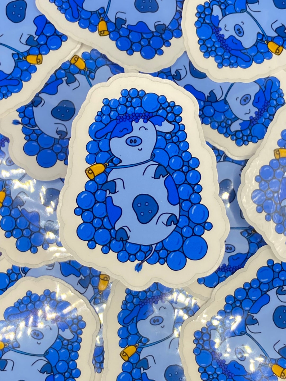 Cute Blueberry Cow | Mooberry Sticker | Cute Cow Sticker | Gift for Cow ...