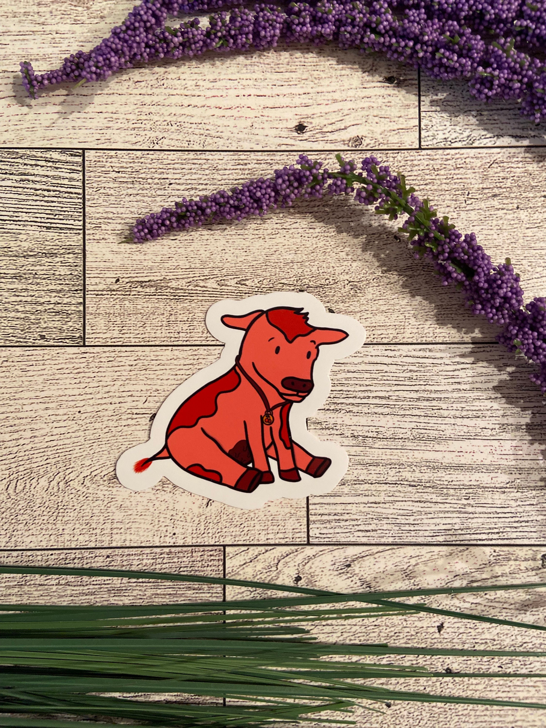 Cute Cherry Cow Cute Cow Sticker Gift for Cow Lovers - Etsy