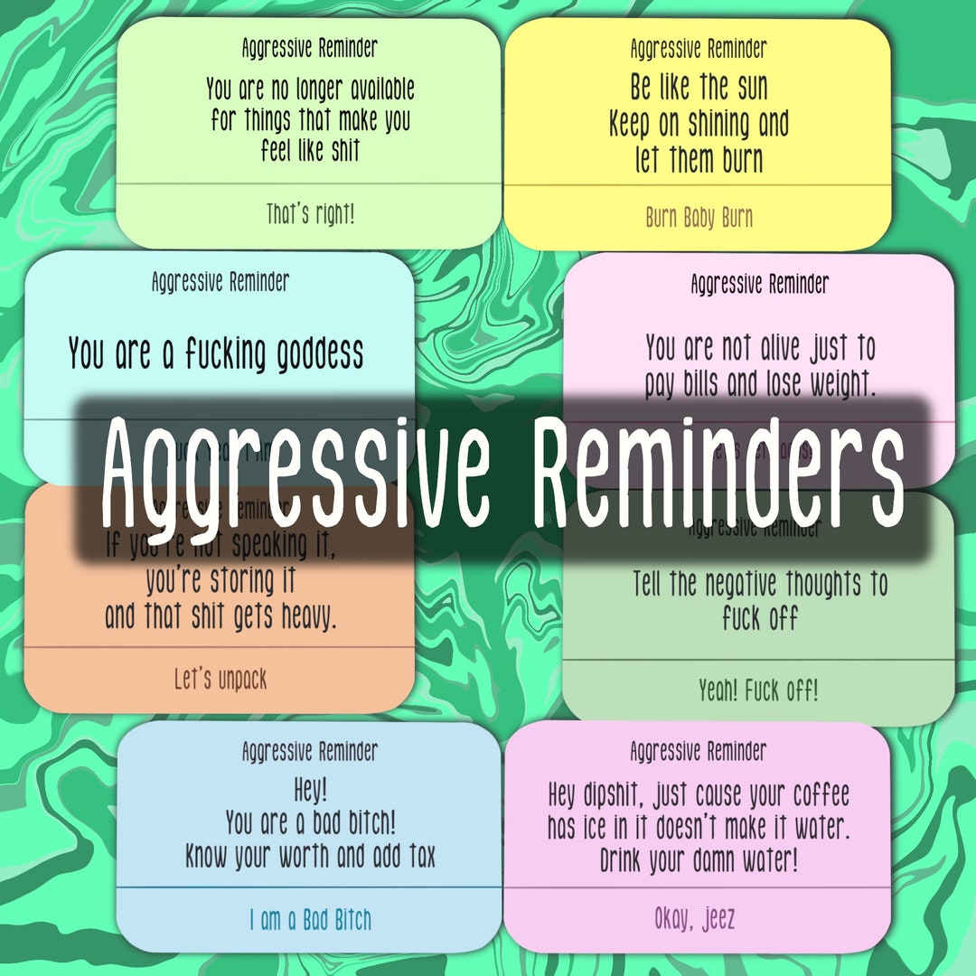 Aggressive Reminders Reminder Stickers Funny Pep Talk Reminders Quote ...