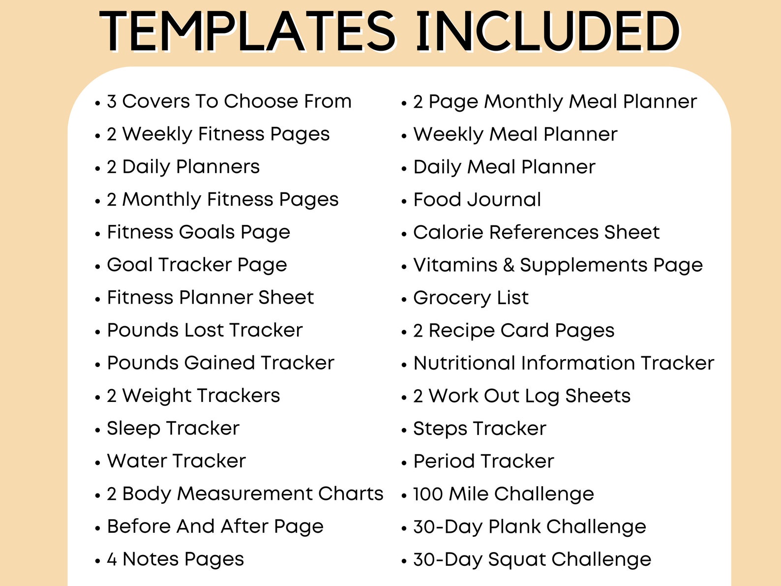 Printable Health and Fitness Planner Bundle, Fitness Journal, Diet ...