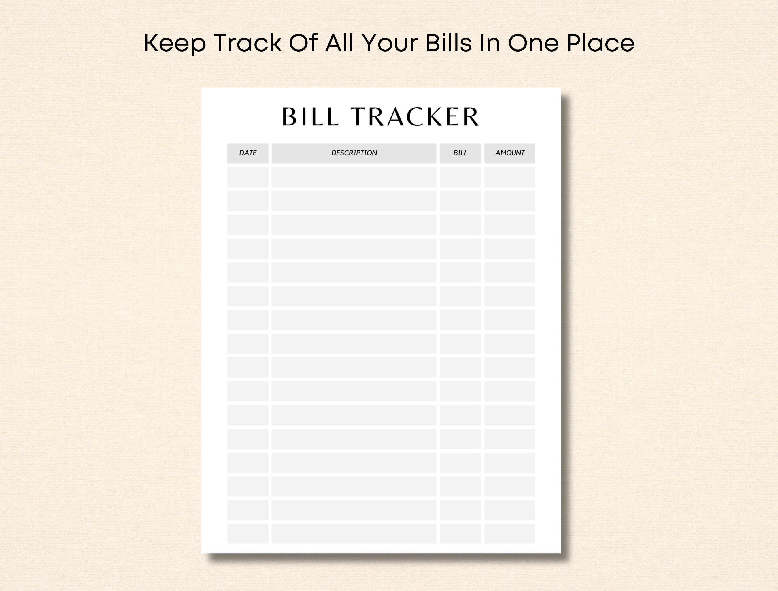 Yearly Bill Tracker Printable, Bill Payments Checklist, Bill Organizer ...