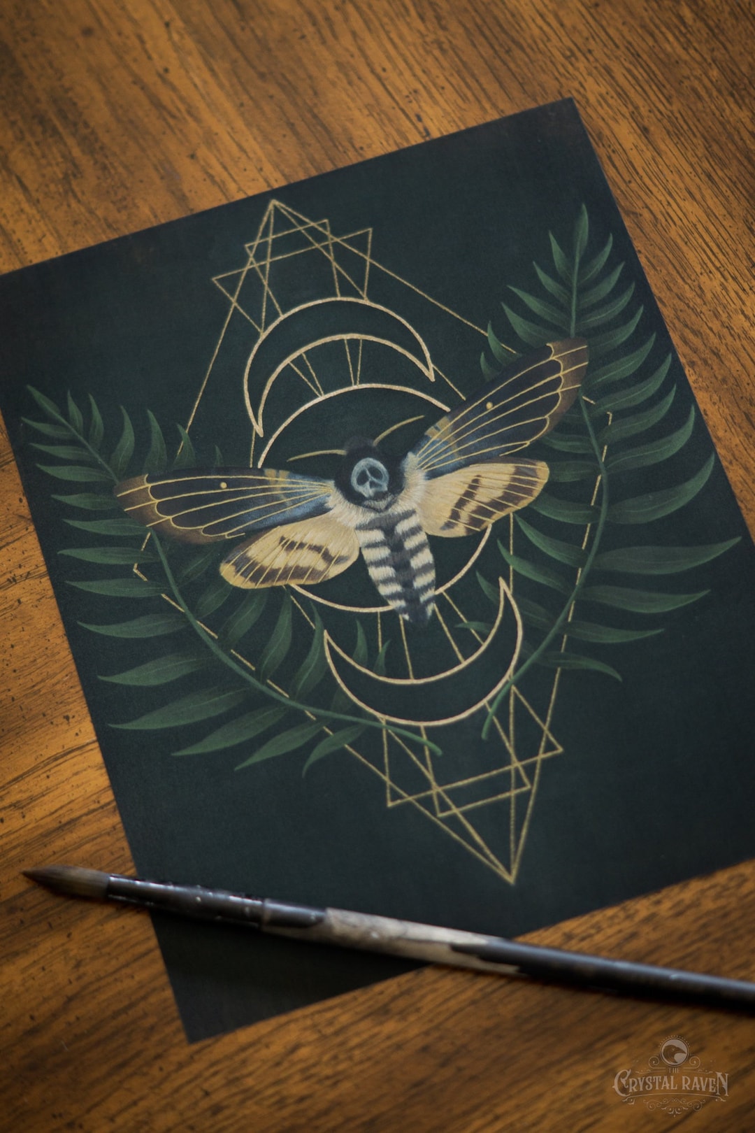 Omen's Moth Art Print Death Head Moth Gothic Decor Dark Academia Dark ...