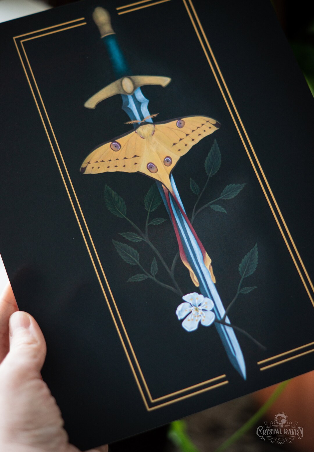 Maiden's Sword Art Print - Comet Moth- Fantasy Art - Gothic Decor ...