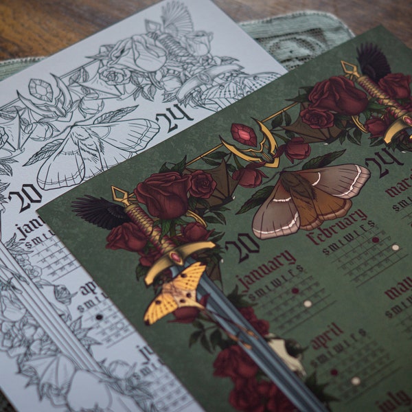 Dark Academia Calendar - Etsy