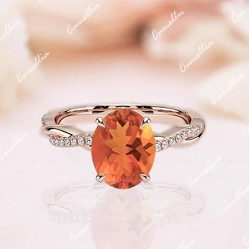 Orange Gemstone Ring - Etsy