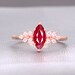 Royal Ruby Bridal Ring, Unique Ruby Engagement Ring Marquise Cut Ruby ...