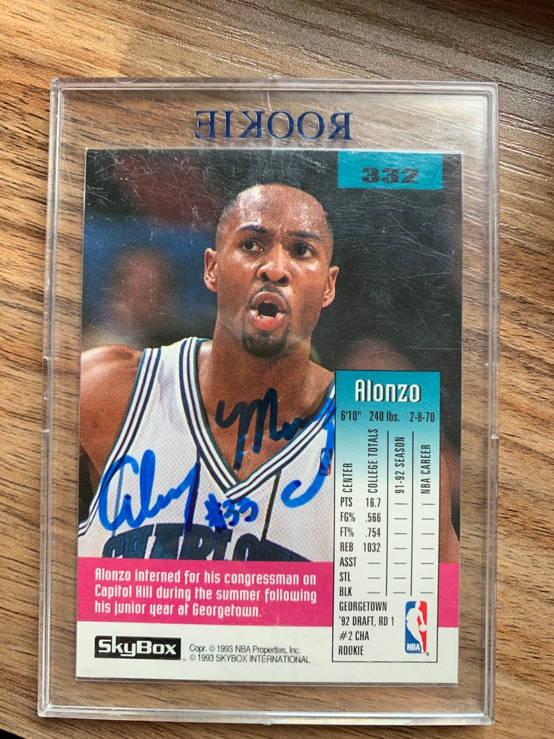 Alonzo Mourning Autographed Rookie Card - Etsy