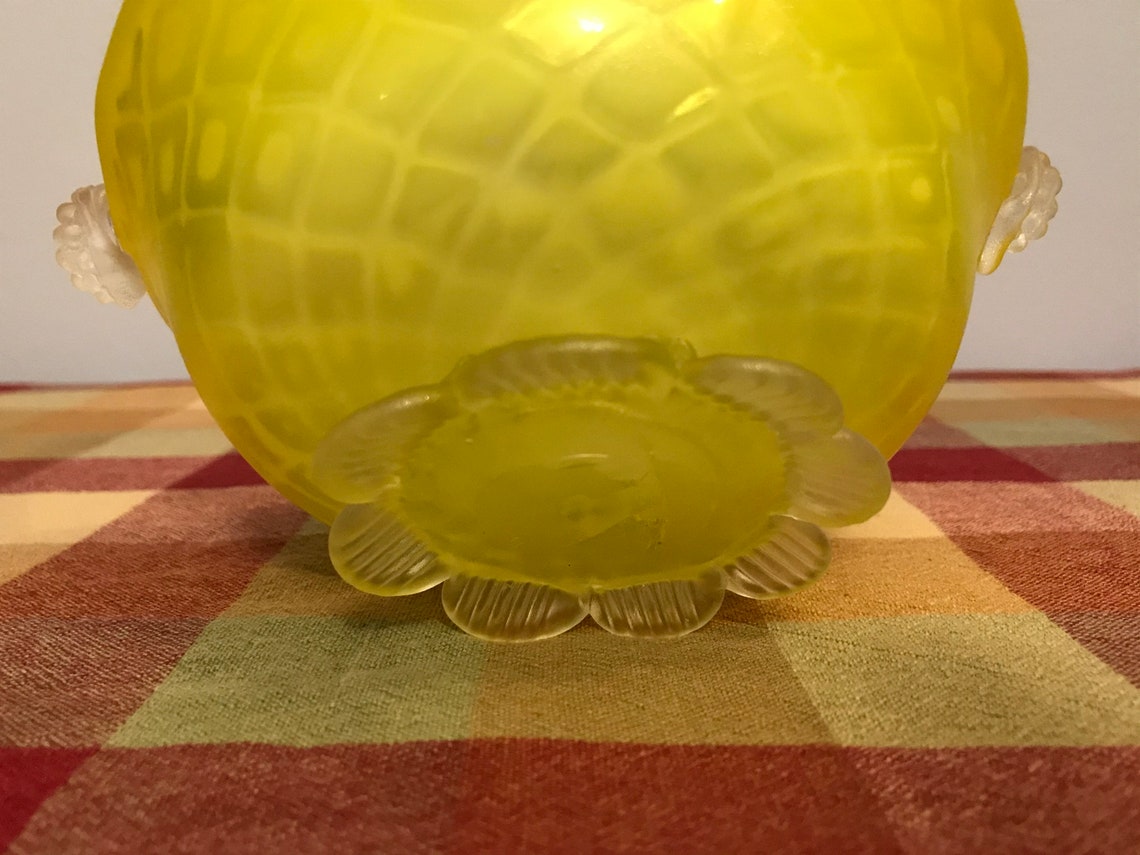 Yellow Cased-glass Basket - Etsy