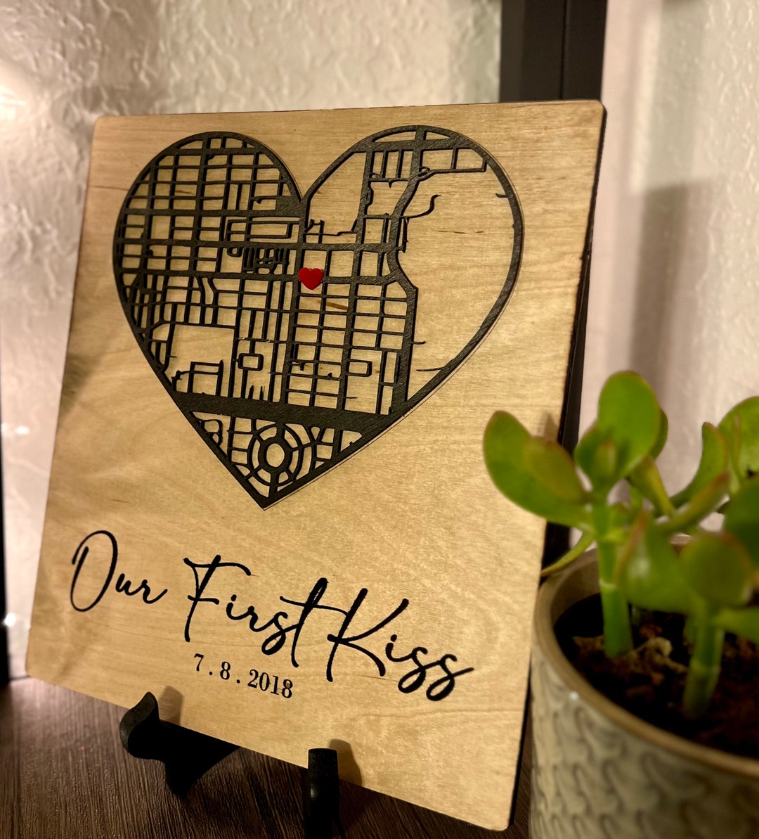 Our First Kiss - 3D Map - Etsy