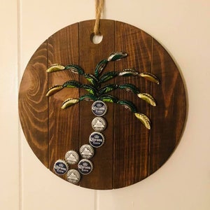 Palm Tree Bottle Cap Art - Etsy
