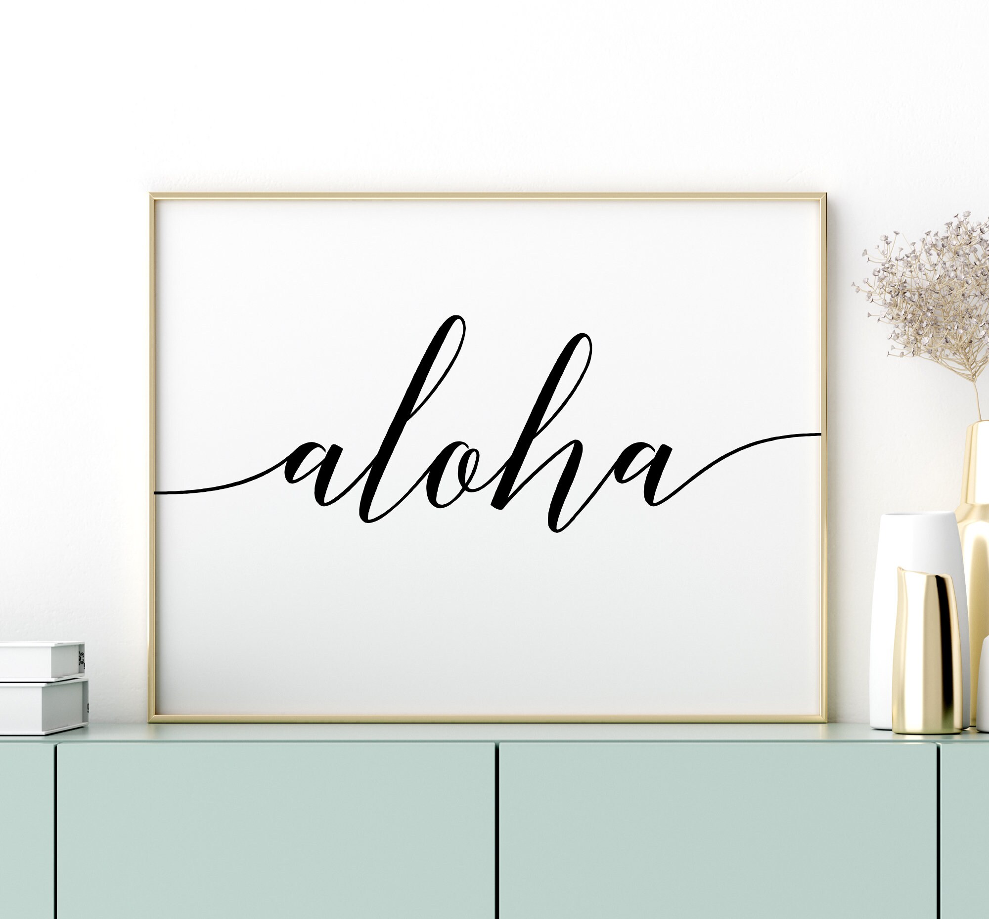 Aloha Printable Art Hawaii Decor Aloha Sign Welcome Print | Etsy