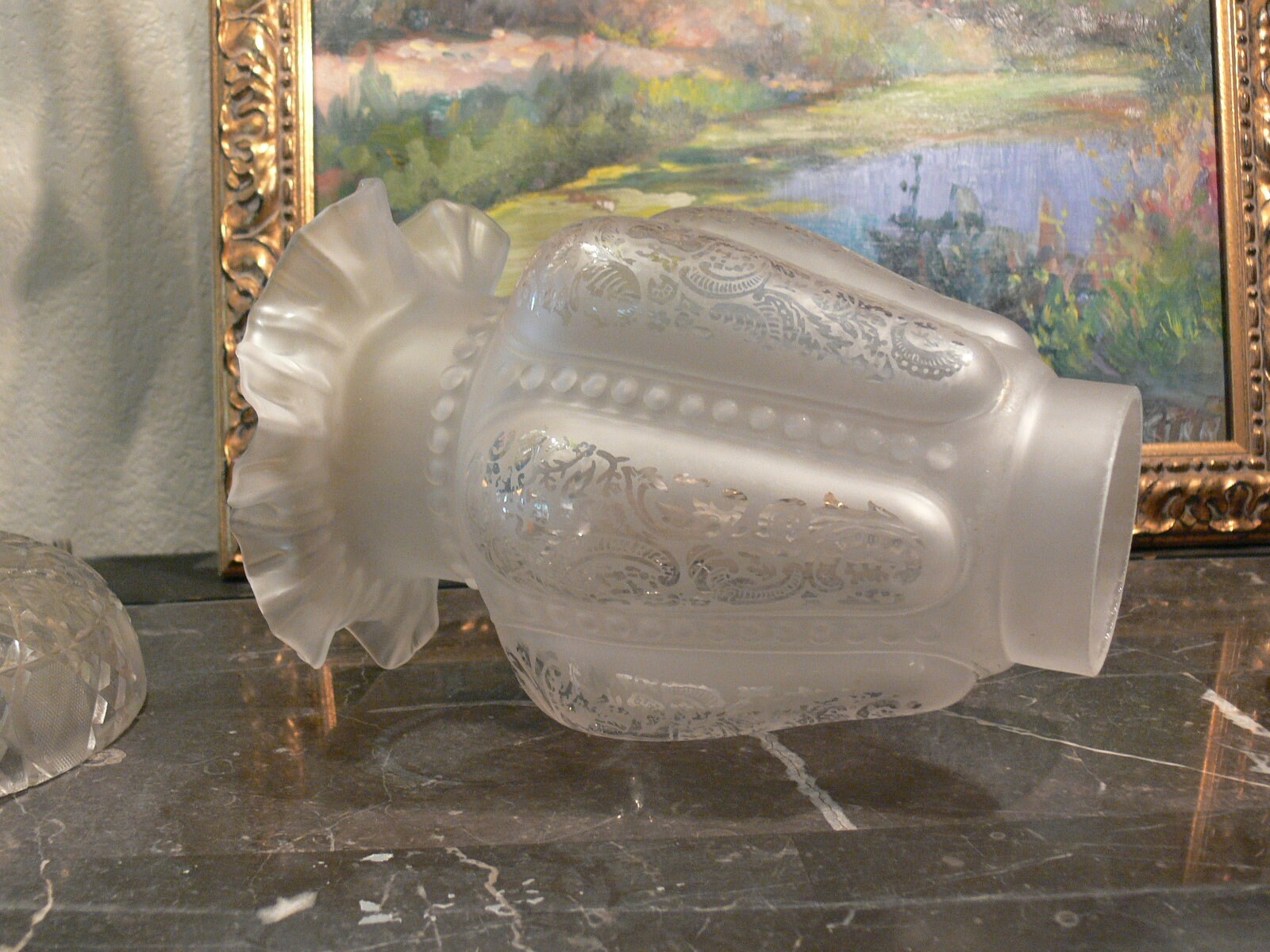 GWTW Frosted Glass Banquet Parlor Lamp Shade Globe Victorian - Etsy