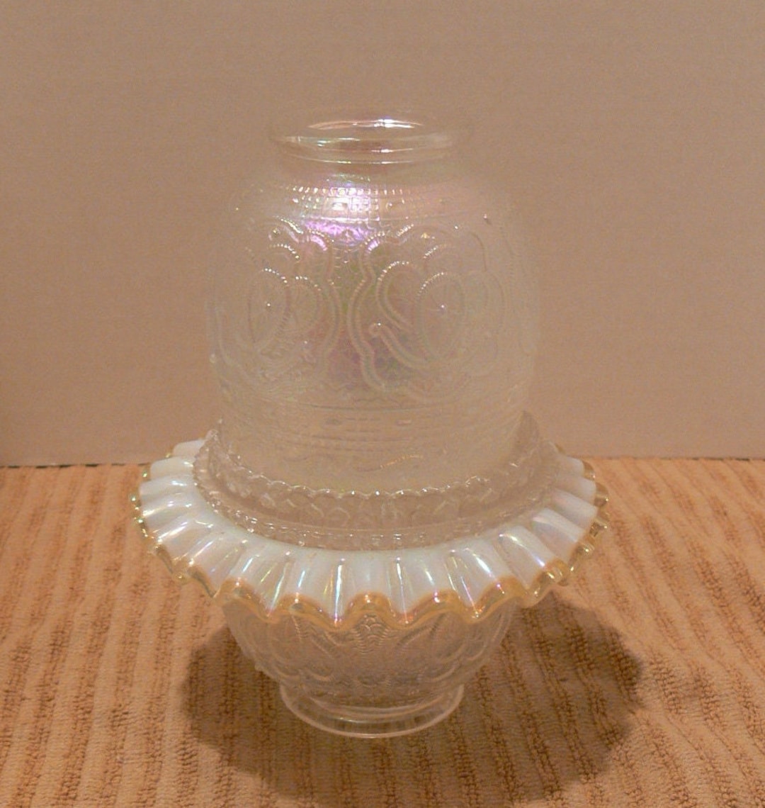 Vintage 3 Pc Fenton Iridescent Gold Crest Persian Medallion Three Pc ...