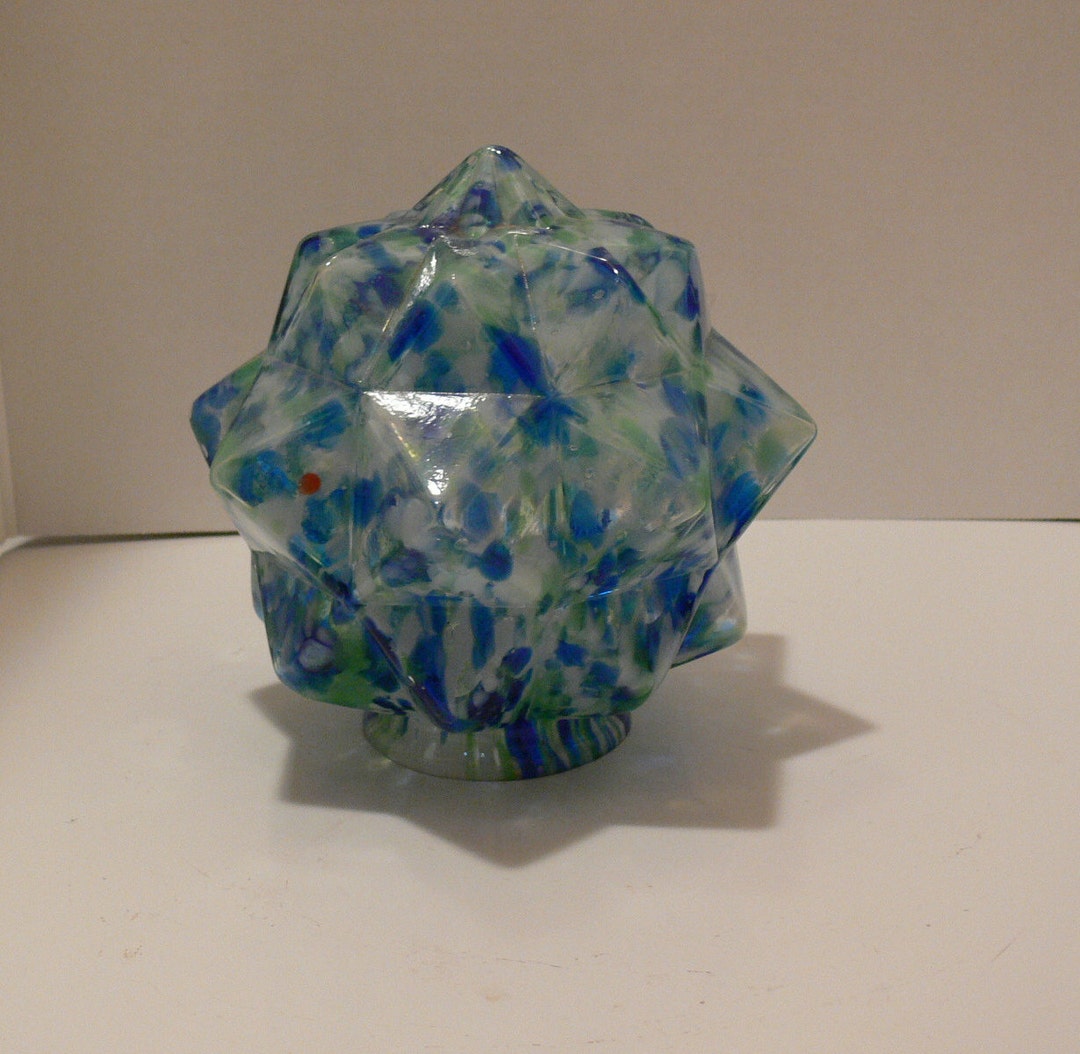 Art Deco End of Day Spatter Glass Starburst Lamp Shade Globe - Etsy