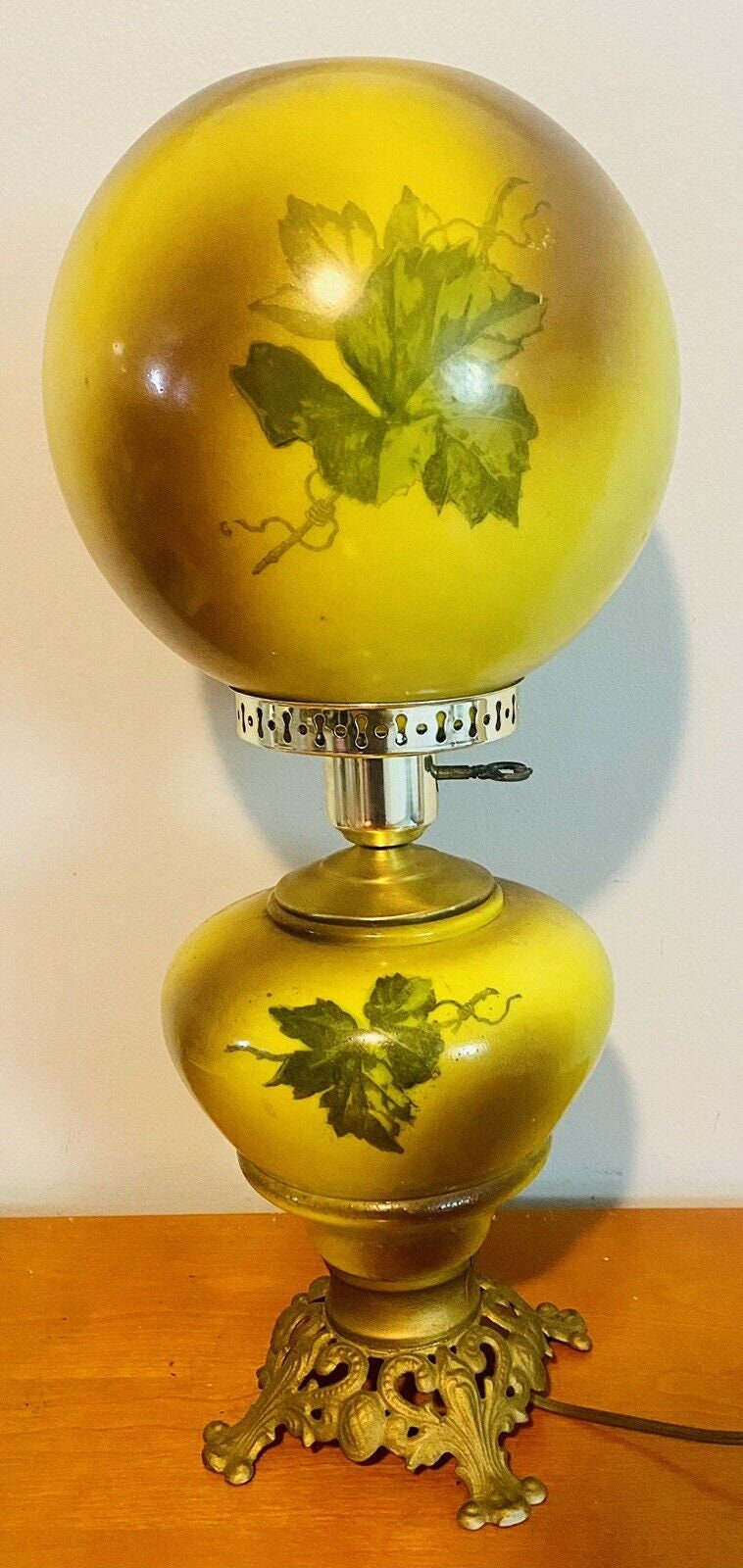 Vintage Parlor Lamp GWTW Banquet Table Lamp Grapes and Leaves 21 Tall ...