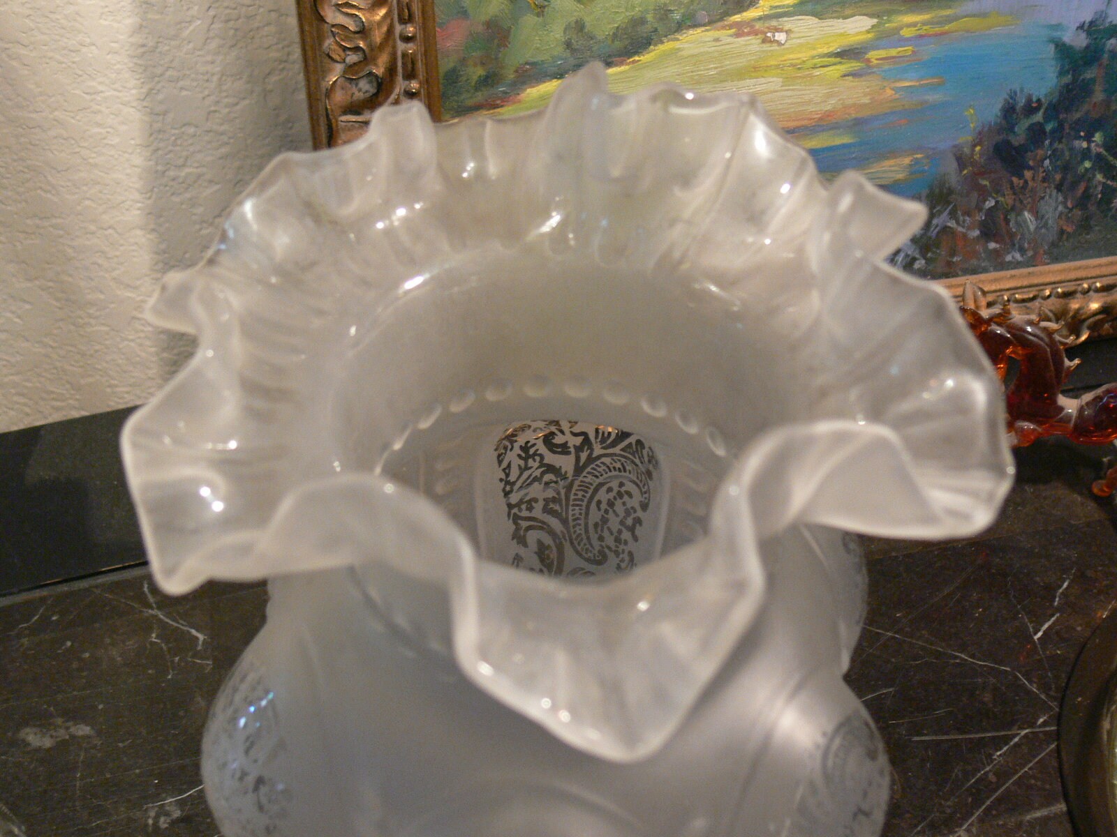 GWTW Frosted Glass Banquet Parlor Lamp Shade Globe Victorian - Etsy