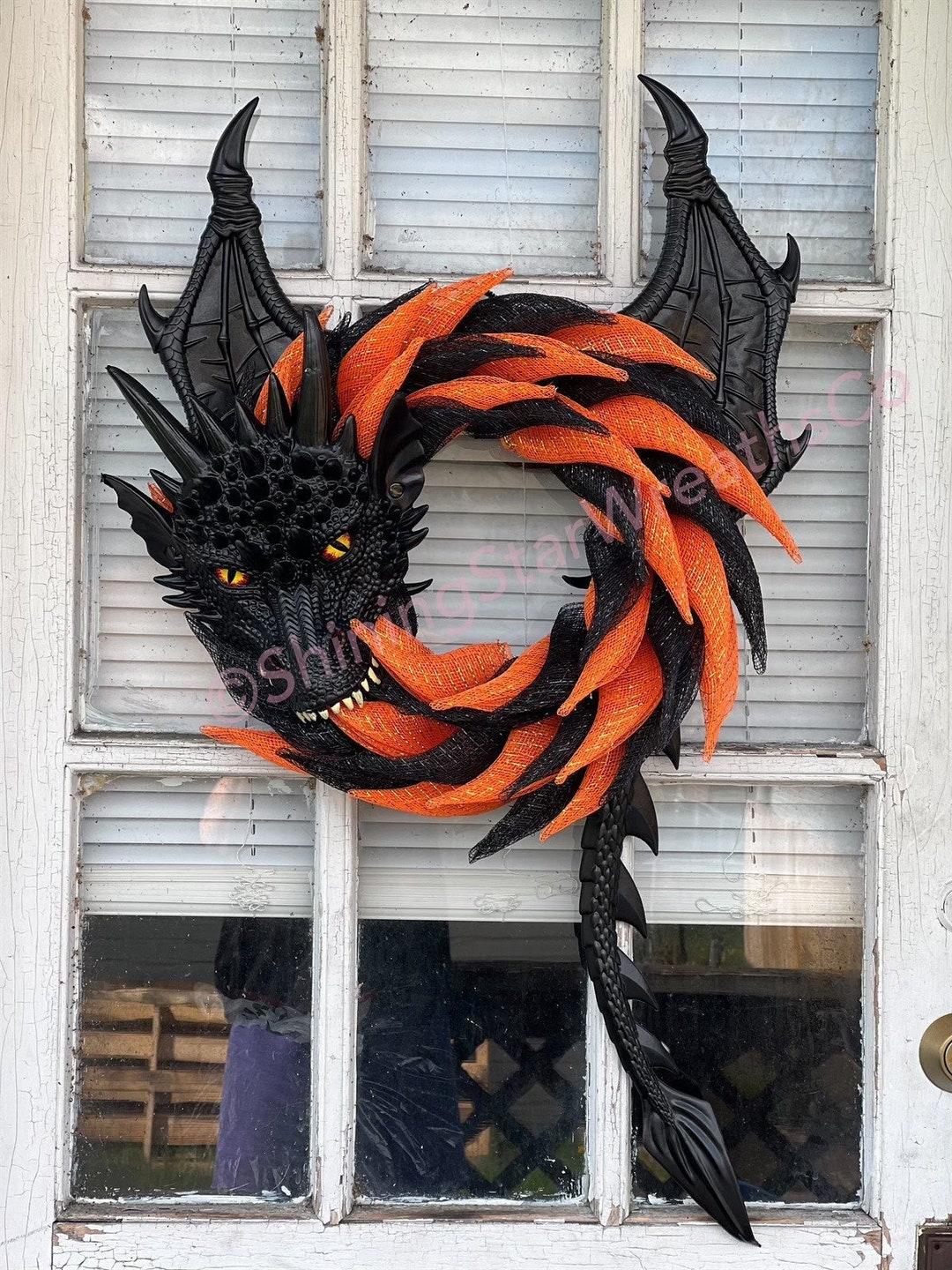 Dragon Wreath, Dragon Head Wreath, Fantasy Wreath, Renaissance Wreath ...