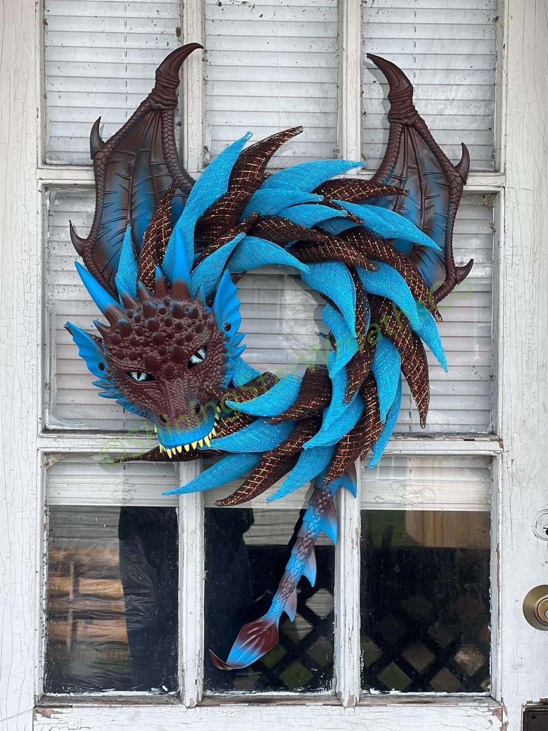Dragon Wreath, Dragon Head Wreath, Fantasy Wreath, Renaissance Wreath ...