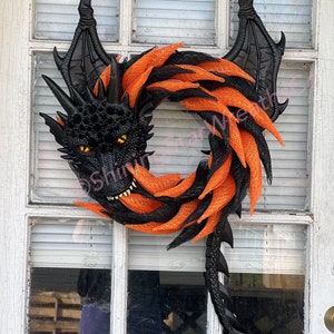 Dragon Wreath, Dragon Head Wreath, Fantasy Wreath, Renaissance Wreath ...