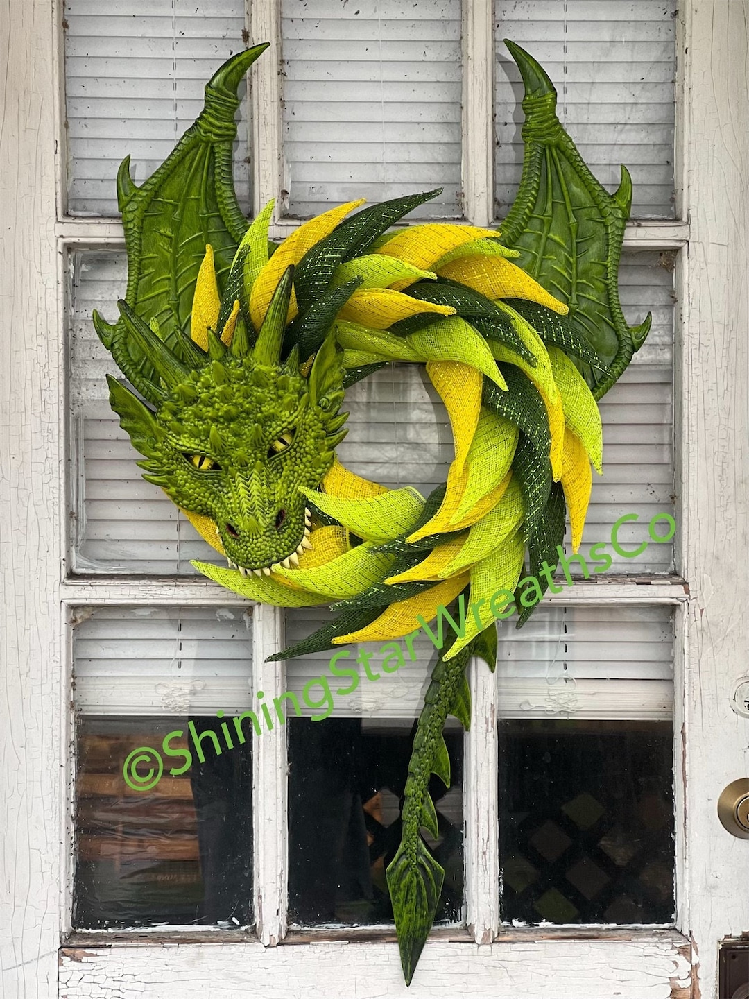 Dragon Wreath, Dragon Head Wreath, Fantasy Wreath, Renaissance Wreath ...