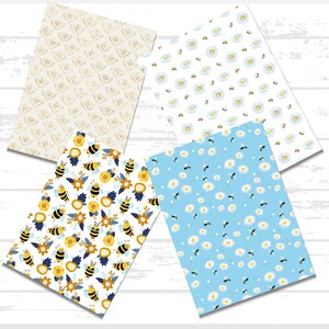 Bee Printable Scrapbook Paper Bundle | Bumblebee Pattern | Digital ...