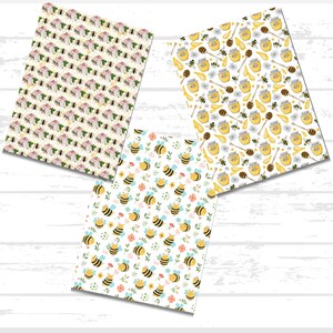 Bee Printable Scrapbook Paper Bundle | Bumblebee Pattern | Digital ...
