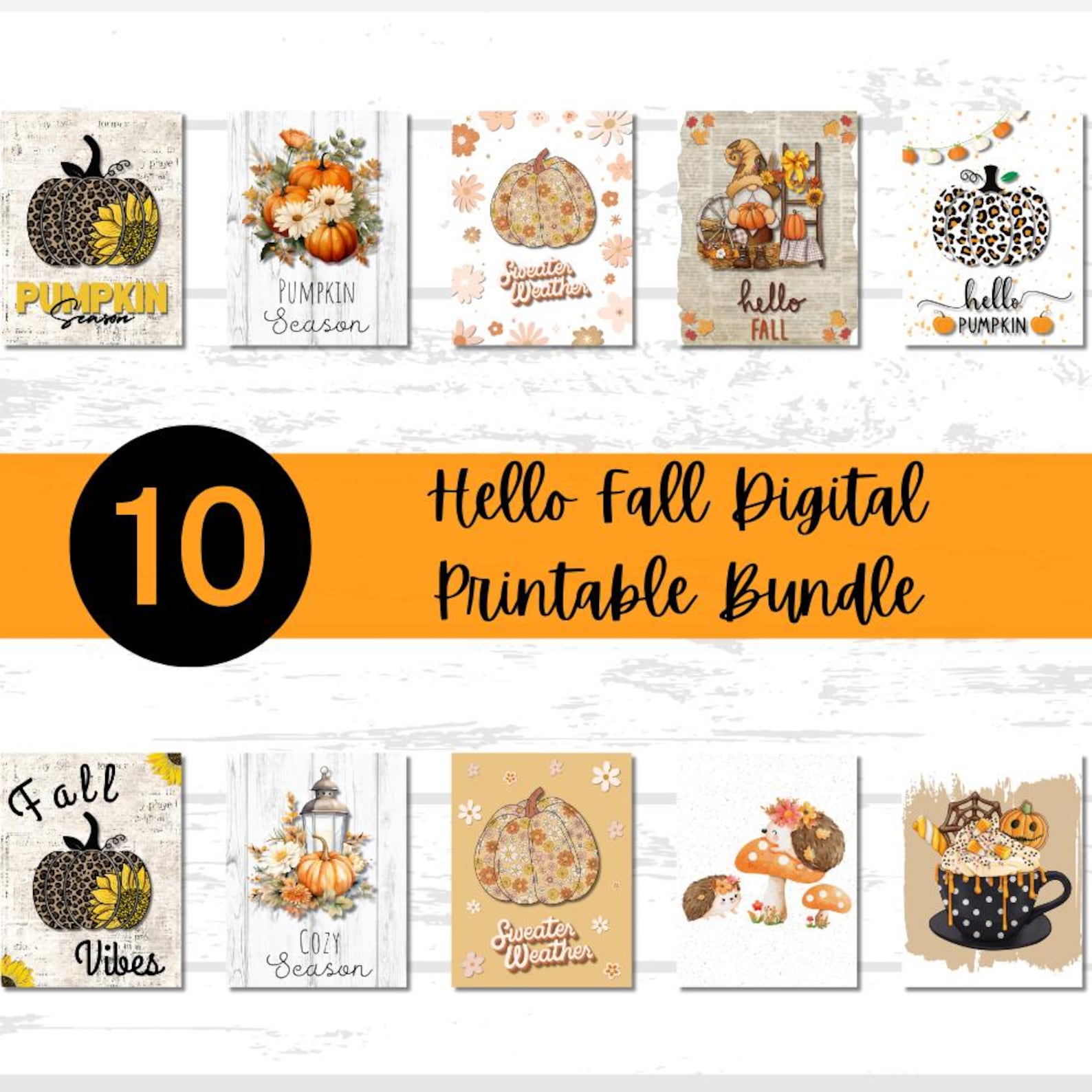 Digital Hello Fall Printable Paper Bundle | Printable Fall Paper ...