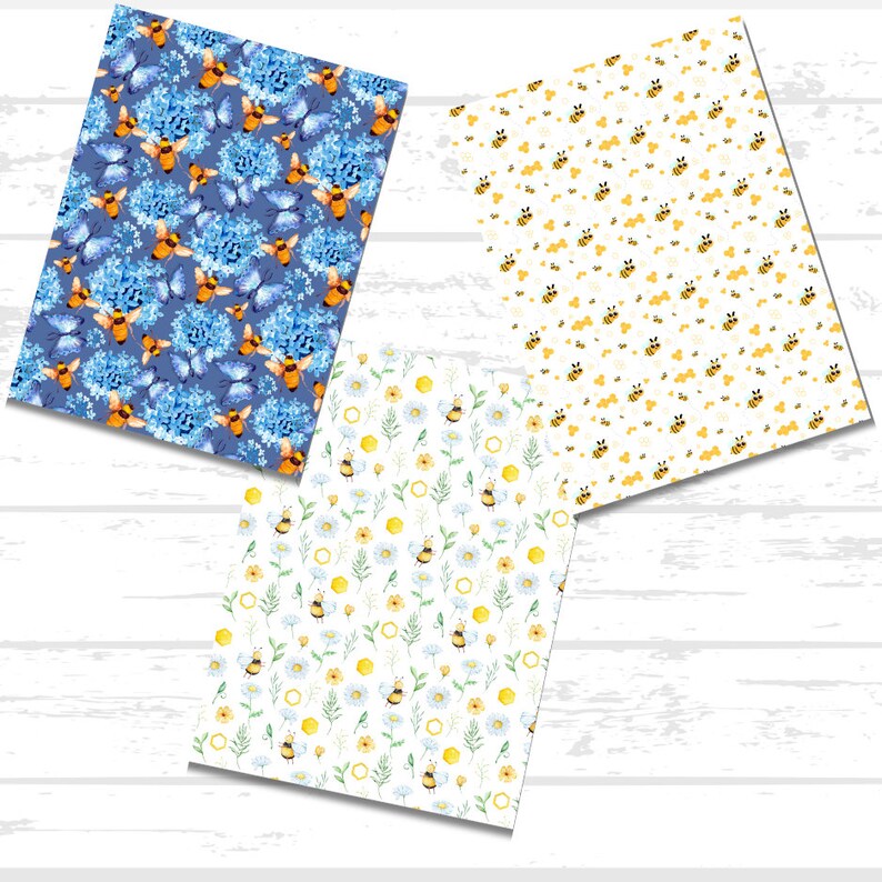 Bee Printable Scrapbook Paper Bundle | Bumblebee Pattern | Digital ...