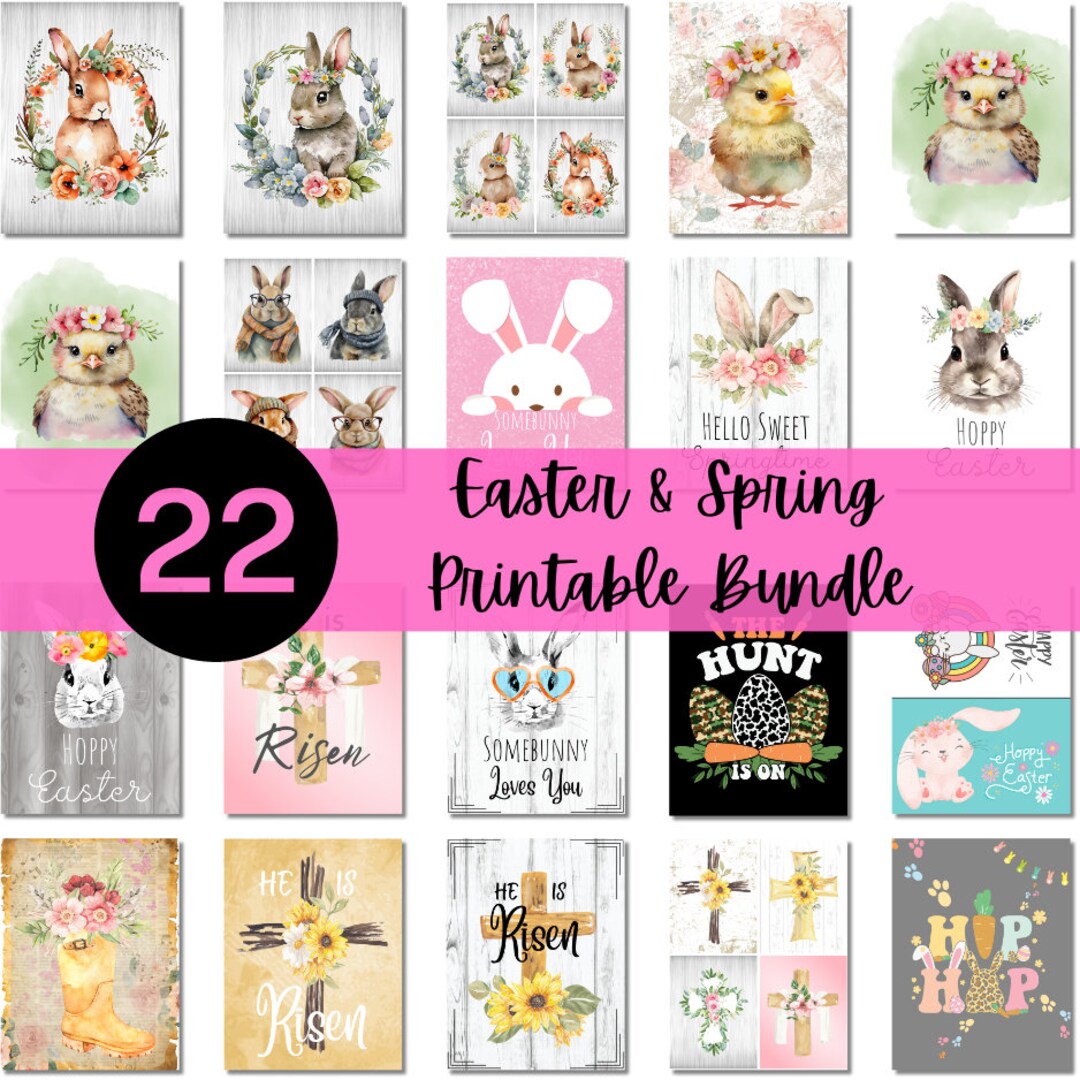 Digital Easter Printable Paper Bundle | Spring and Easter Wall Art ...