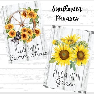 Sunflowers Variety Printable Bundle | Summer Sunflower | Crafting Paper ...