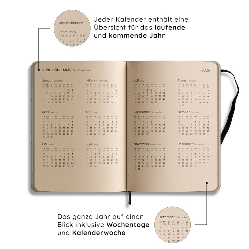 Sustainable A5 Calendar Samaya 2026 Made From Grass Paper, Color ...