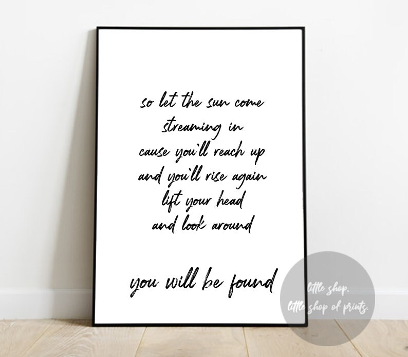 Dear Evan Hansen the Musical Poster Musical Theatre Lyrics - Etsy