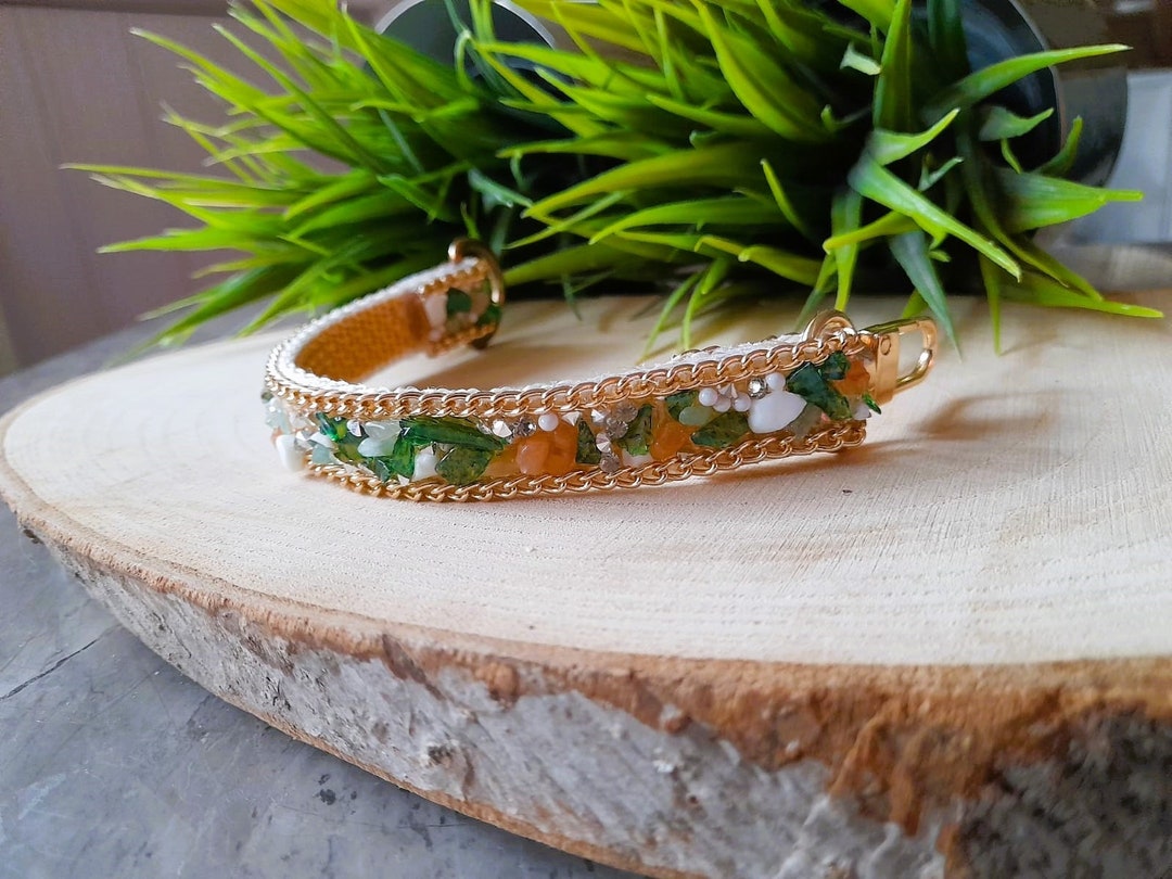 Green Stone Bling Cat Collar, Glam Collar, Bling Collar, Pet Jewelry ...