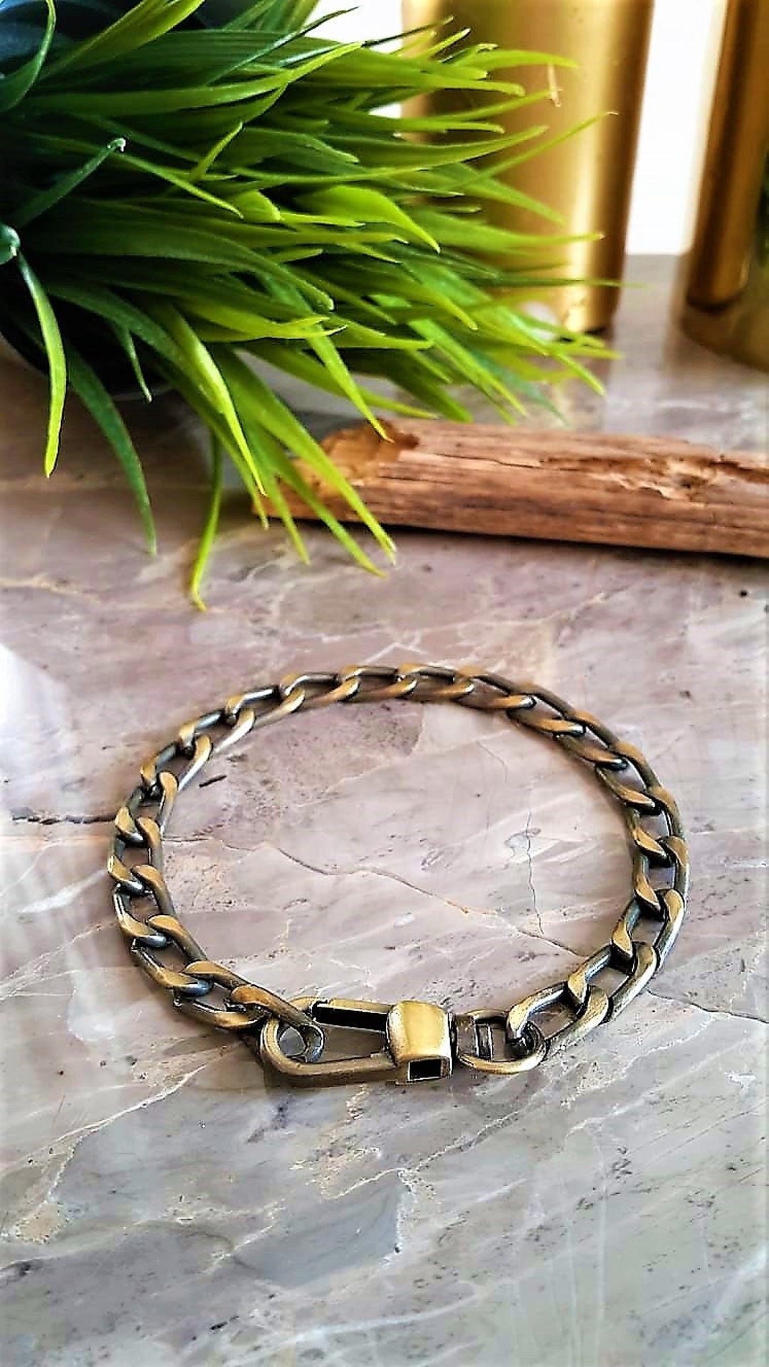 Thin Bronze Chain Collar for Cats and Dogs, Heavy Duty Chain Collar ...