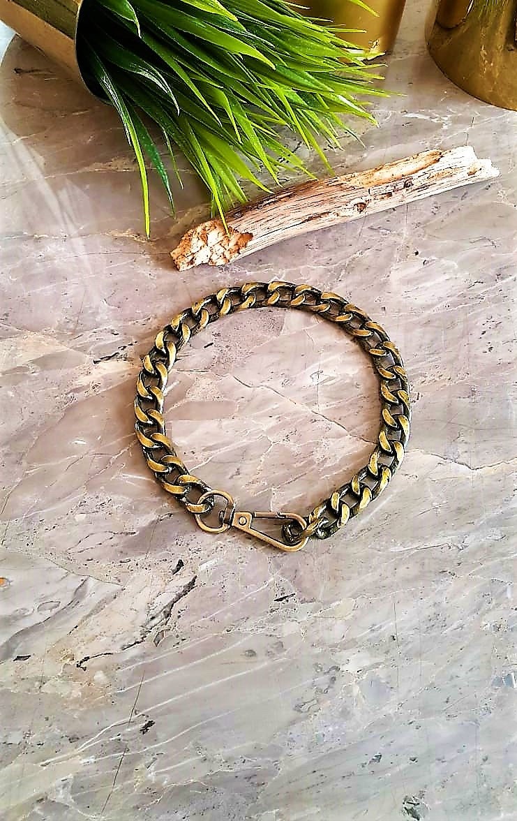 Bronze Chain Collar for Dogs Heavy Duty Chain Collar Cuban | Etsy