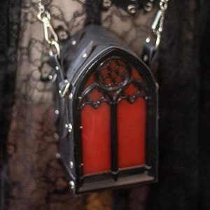 Cathedral Leather and Resin Bag in Black Gothic Steampunk Style ...