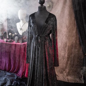 Black Velvet Robe, Vampire Goth Costume, Elegant Overdress - Etsy