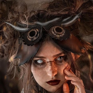 Owl Leather Mask Steampunk Style Masquerade Steampunk Mask Leather ...